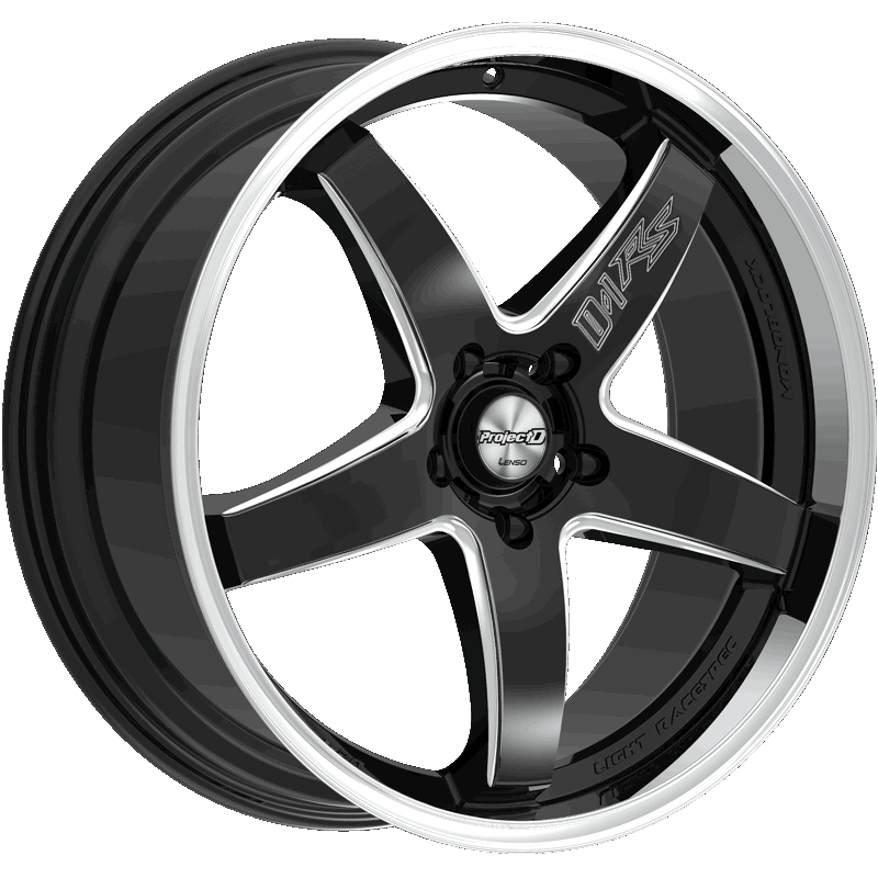 LENSO PROJECT-D1R BLACK WITH LASER TEXT MIRROR LIP EDGE SPOKE BALL CUT — 1320 Motorsports
